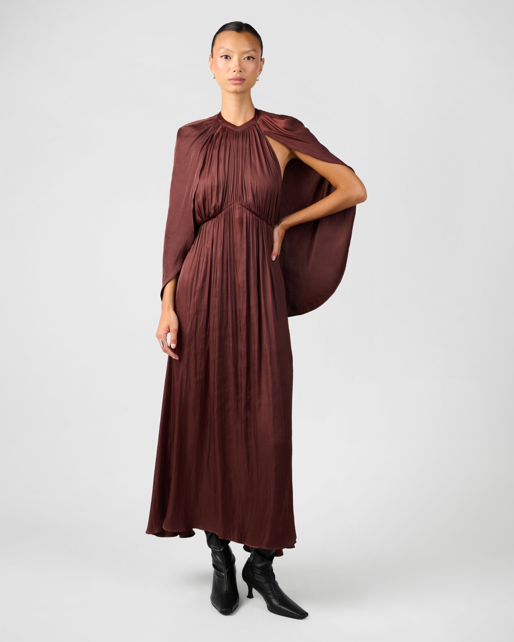 Halter Cape Midi Dress – WeWoreWhat